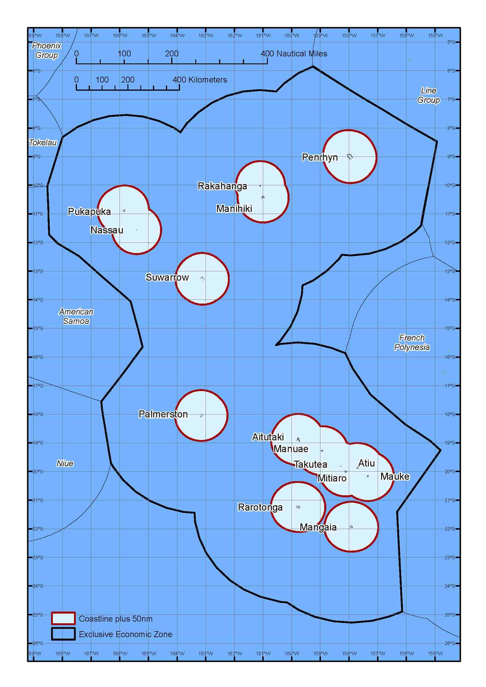 Marine Park Map - Marae Moana